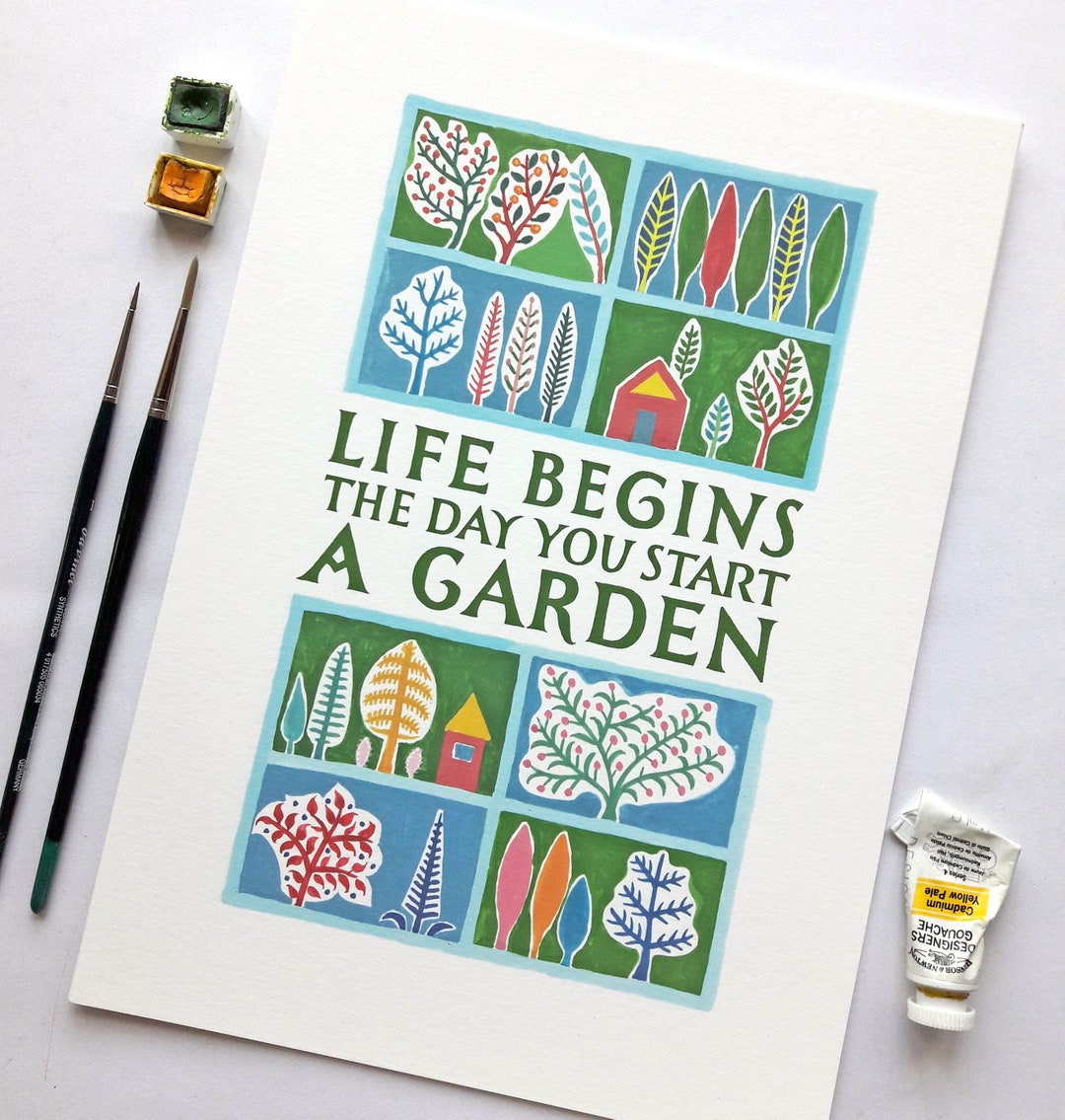 Garden Print, Botanical Garden Art, Garden Illustration, Giclée Print ...