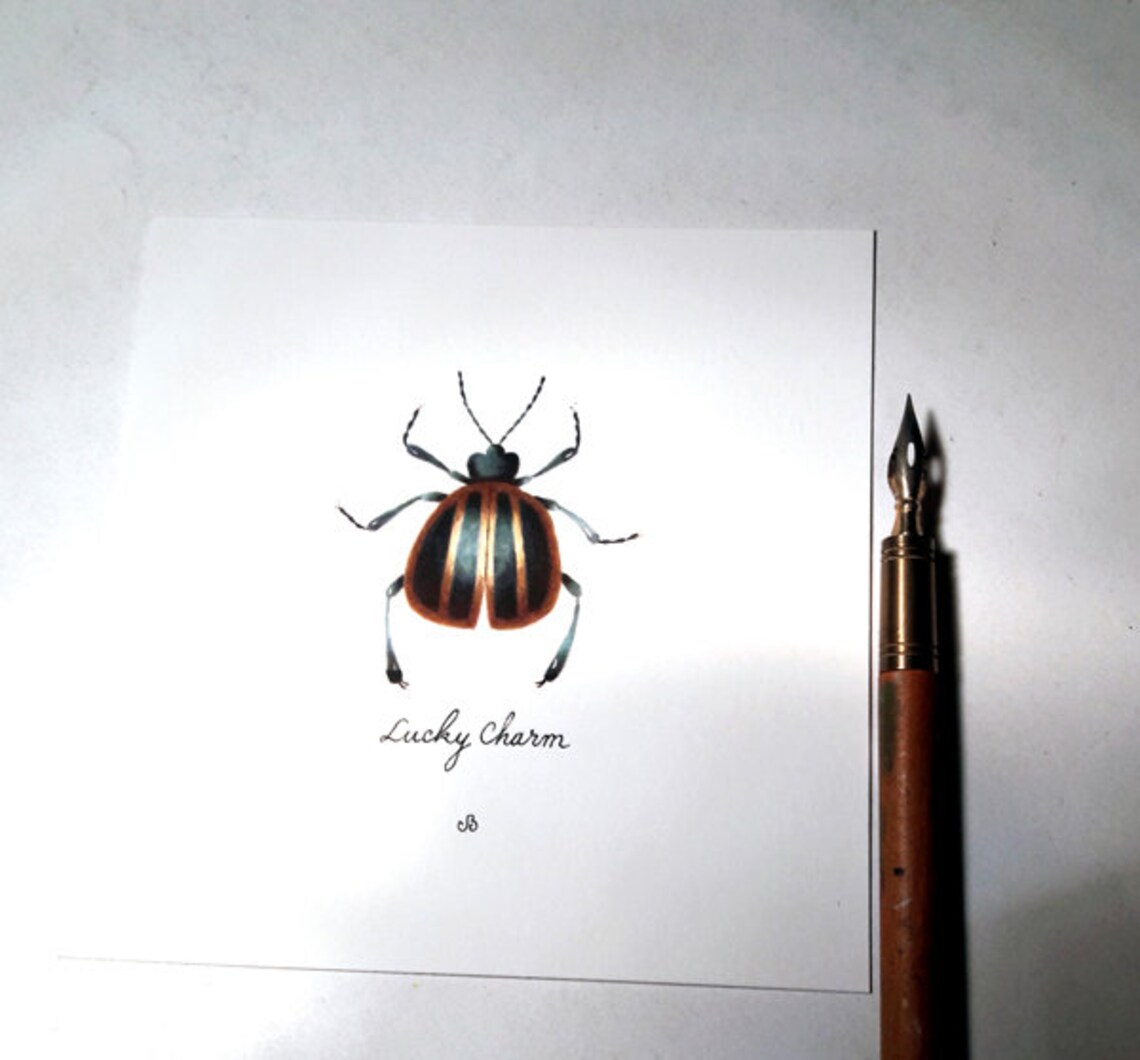 Beetle Print, Painted Beetle, Striped Beetle, Calligraphy, Joke Boudens ...