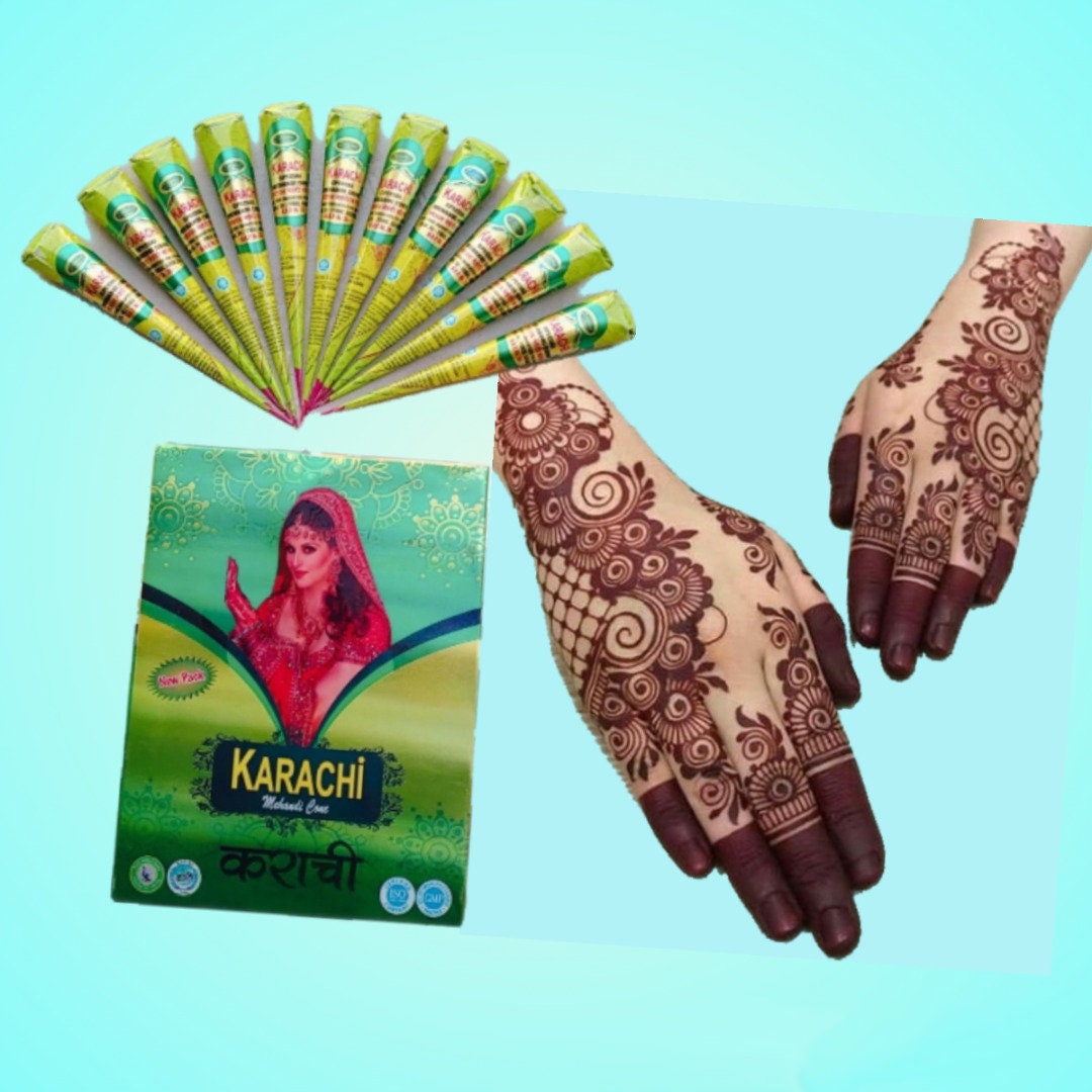 KARACHI Instant Maroon Henna Mehandi Cones Available in 1 | Etsy
