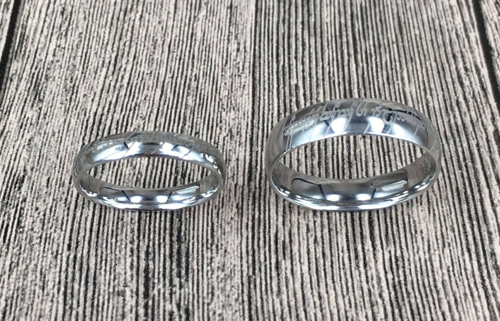 Custom Silver Elvish Ring Wedding Band Polished Titanium Rings - Etsy