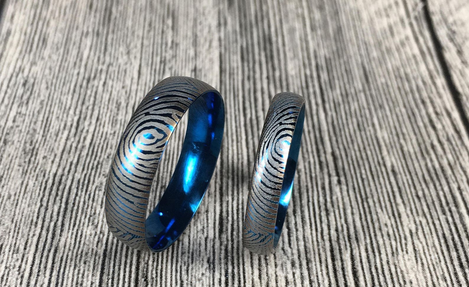 Unique Your Actual Fingerprint Ring/ Engraved Wedding Ring/ - Etsy