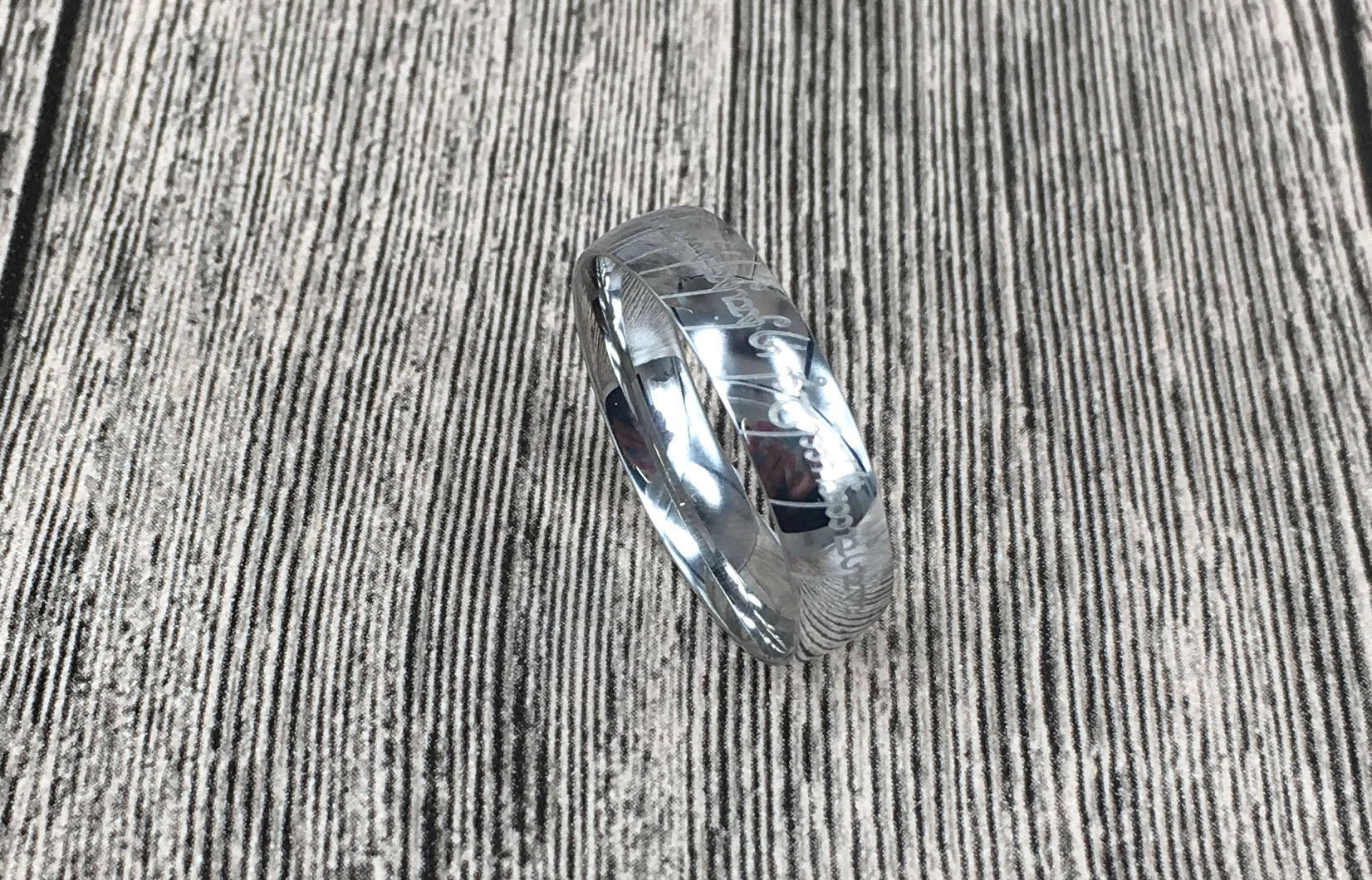 Custom Silver Elvish Ring Wedding Band Polished Titanium Rings - Etsy