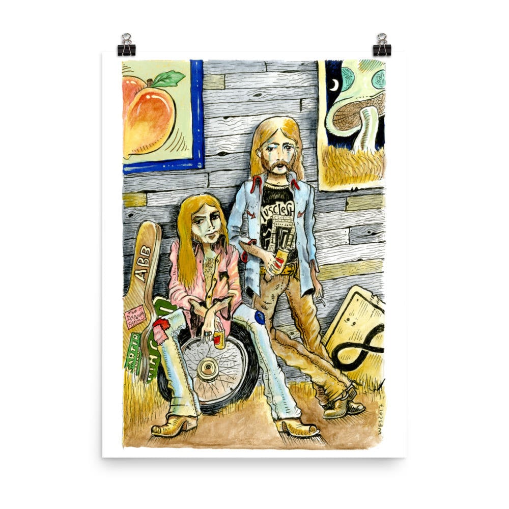 Allman Brothers Gregg Allman Duane Allman Art Poster - Etsy