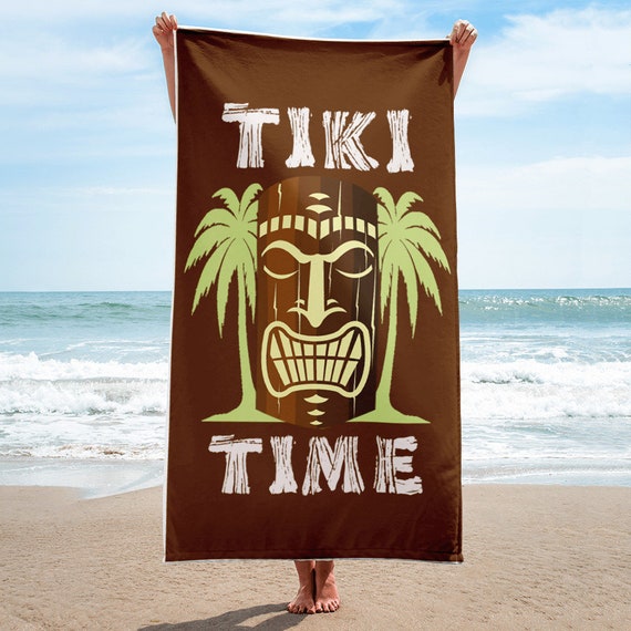 Beach Towel Tiki Time Beach Cover Up Bath Towel Beach | Etsy