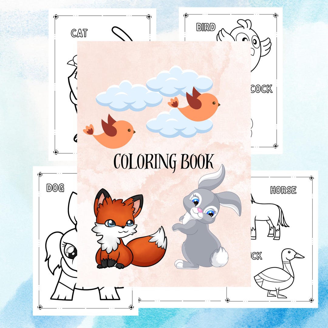 Animal Kingdom Coloring Book - Printable PDF for Kids & Adults - Etsy