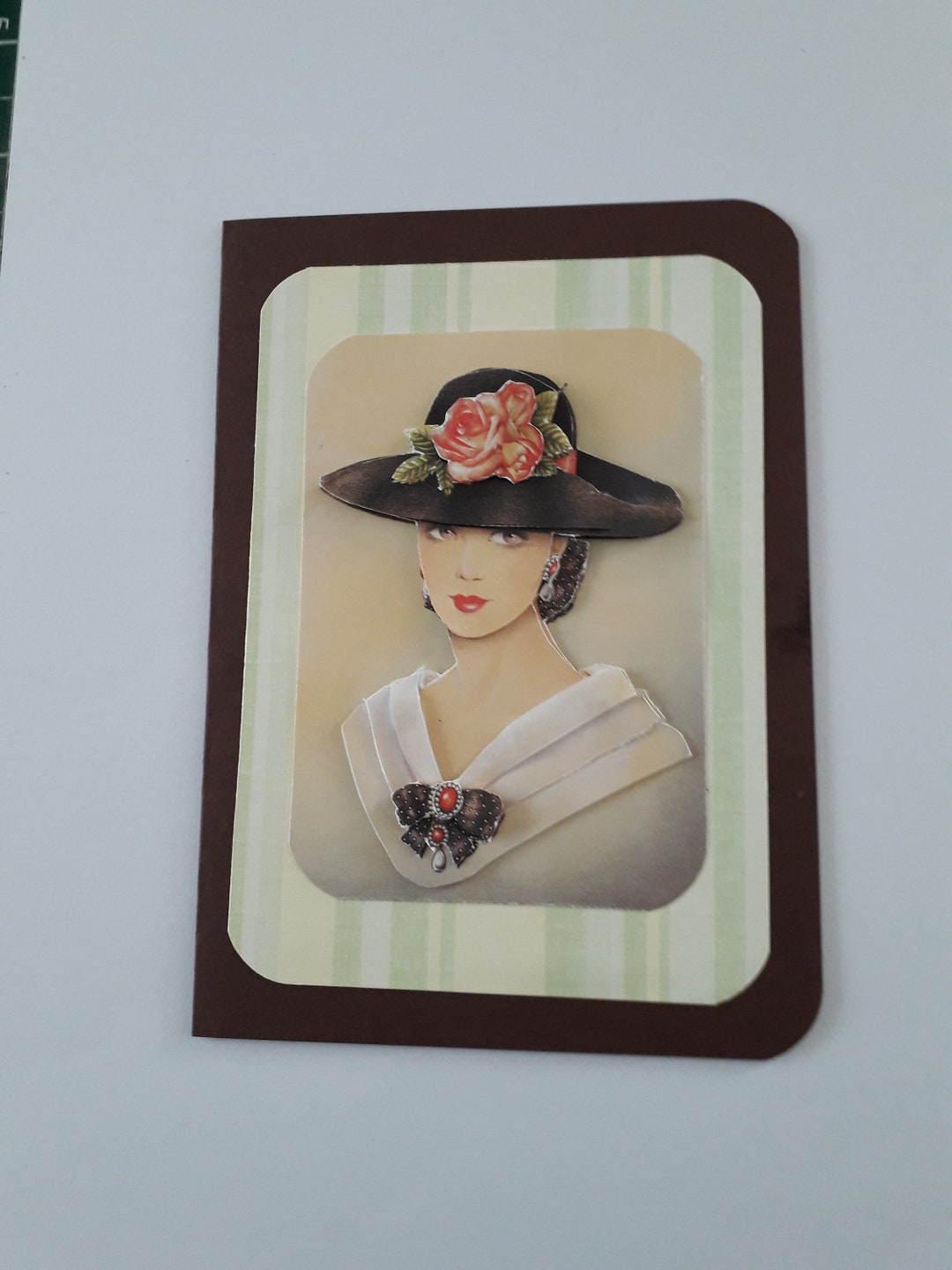 Bust Card of Woman in the Hat - Etsy