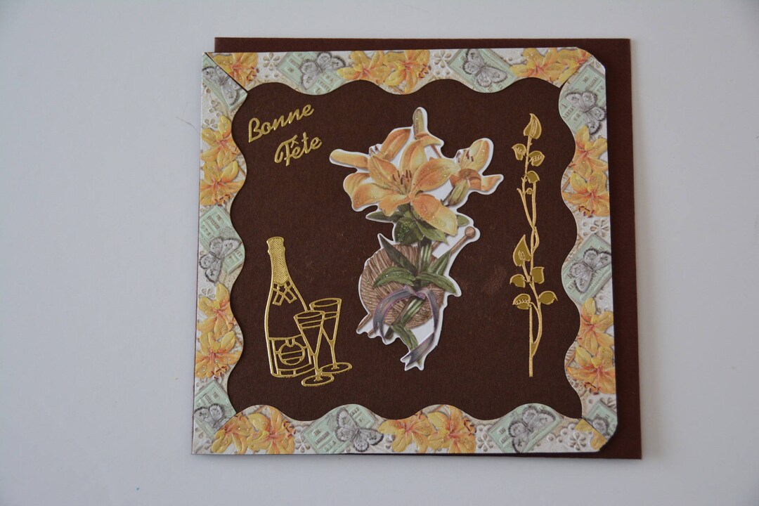 Flower Bouquet Card - Etsy