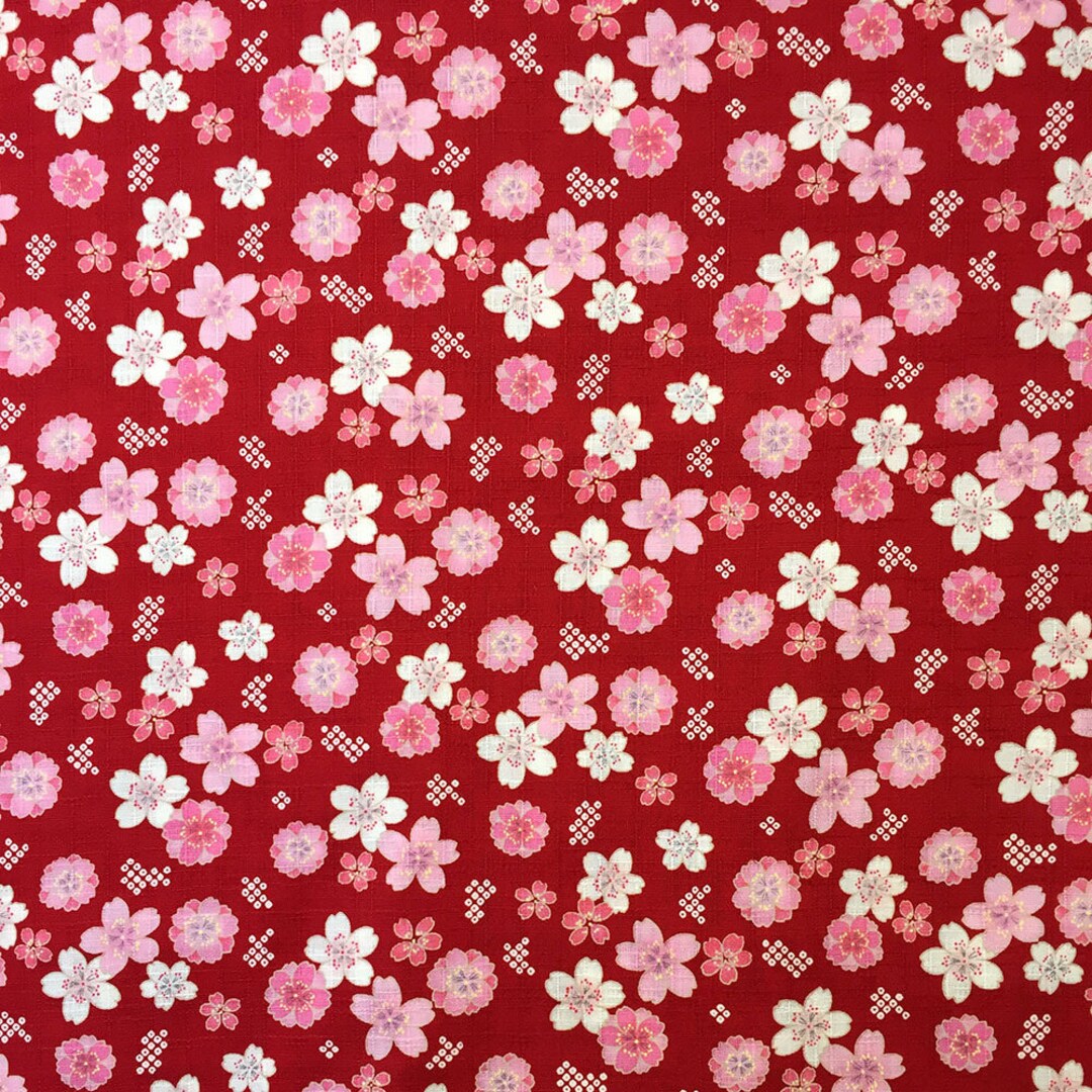 Fabric Upholstery Fabric IMPORT Japan Japanese Fabric Floral Vintage ...