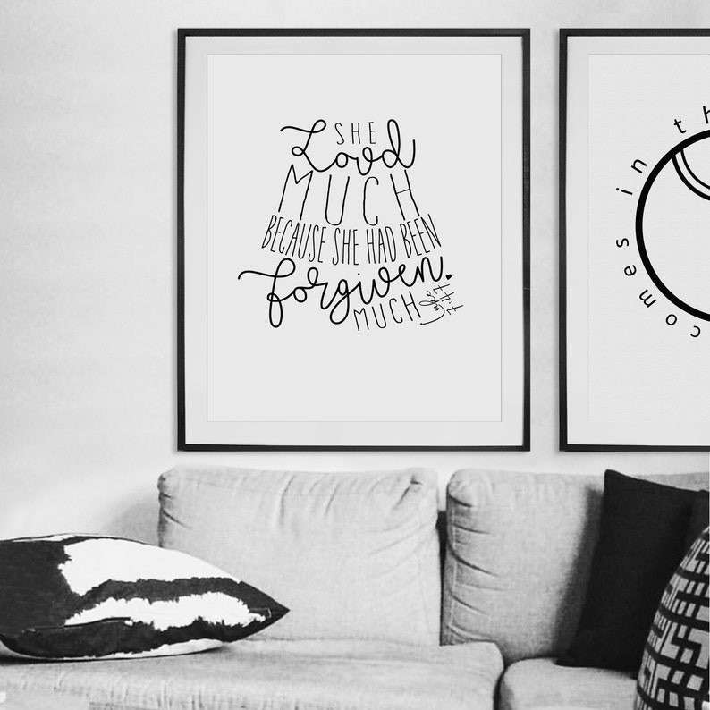 Luke 7:47, Bible Verse Instant Download, Loved Much, Forgiven Much ...