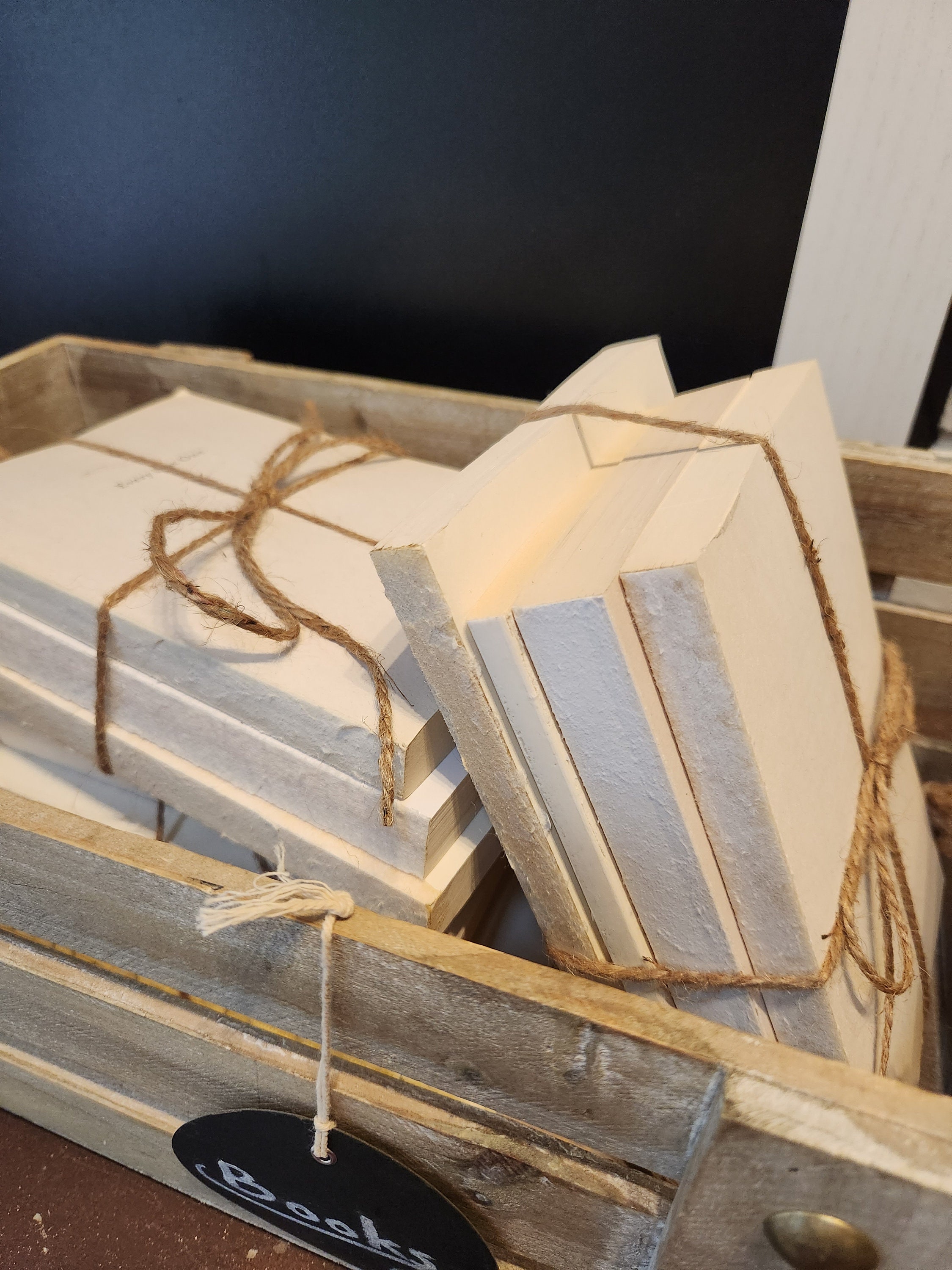 Neutral Tied Unbound Book Bundle Reclaimed Farmhouse Style Stack Shabby ...