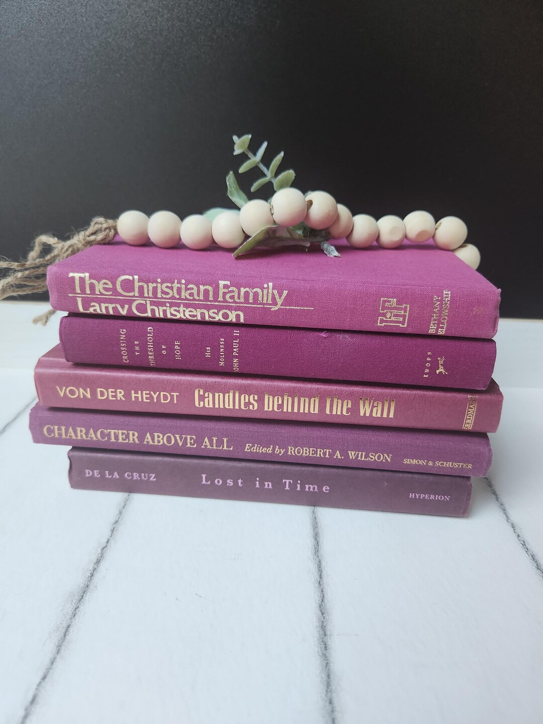 Mauve Decorative Book Bundle: Set of 5 Plum Color Books, Modern Styling ...
