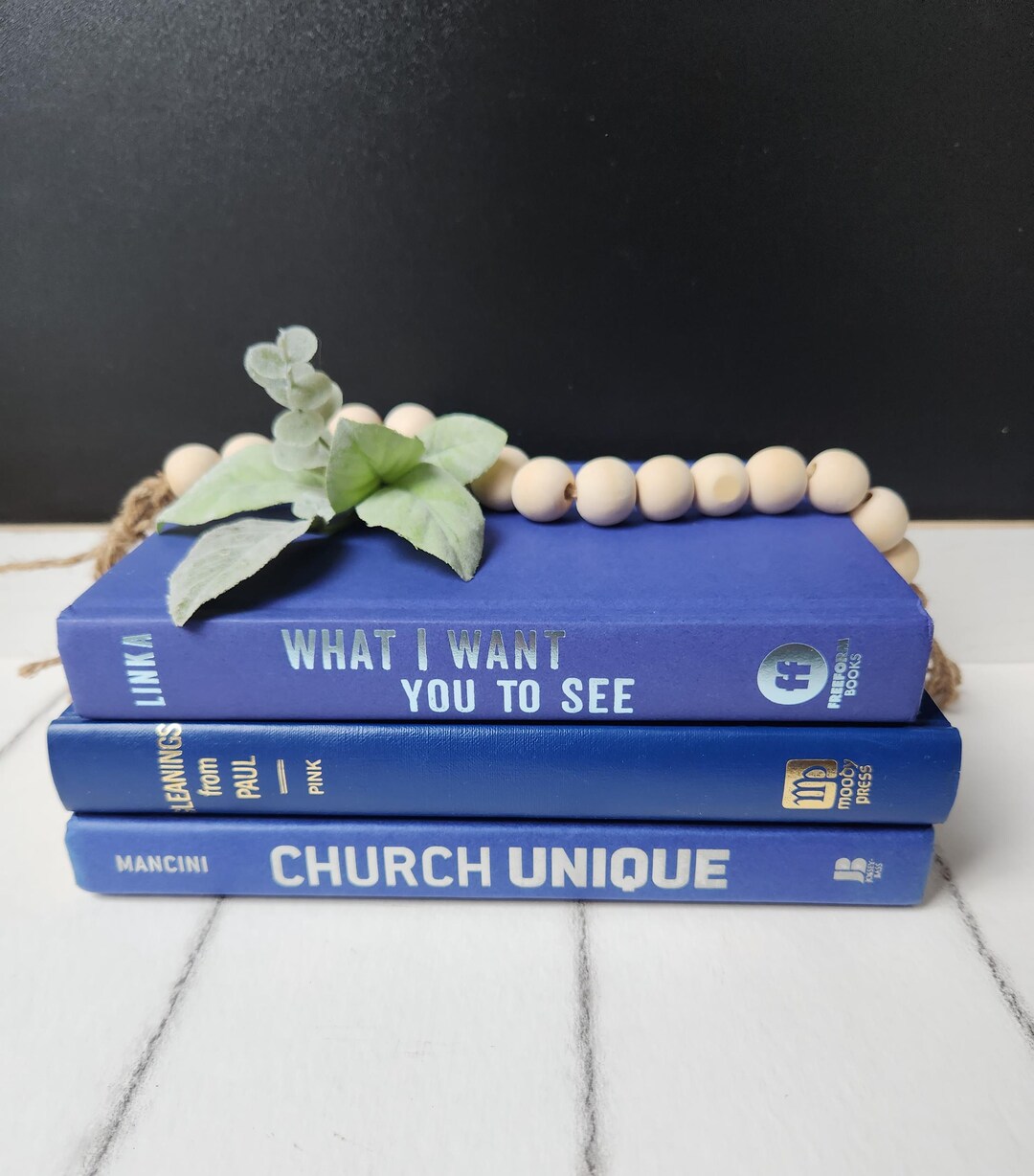 Dark Blue Hardcover Book Stack: Vintage Modern Display- Set of 3 - Etsy