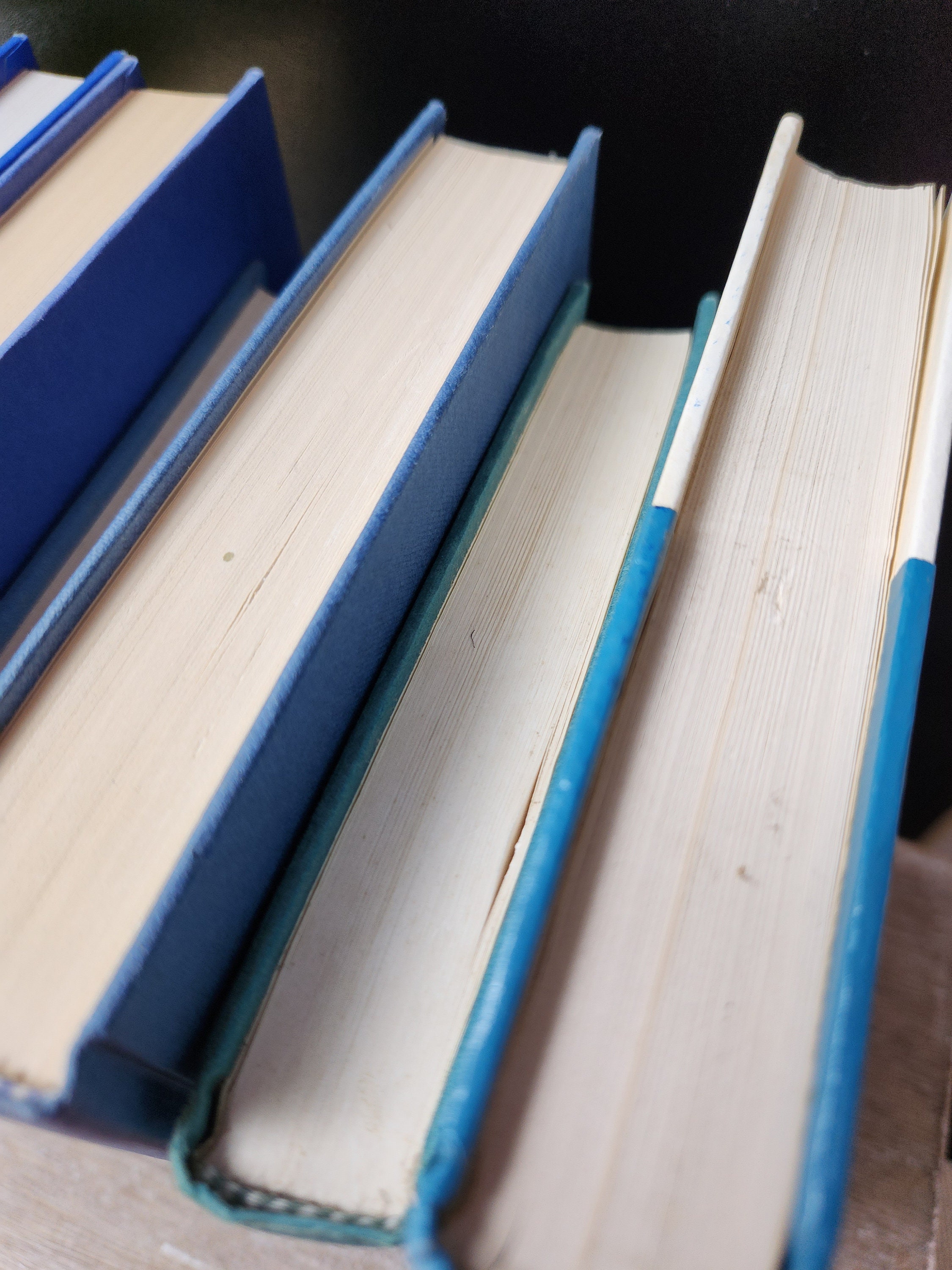 Blue Staging Book Stack Bookshelf Decor Objects Ideas Real Used ...