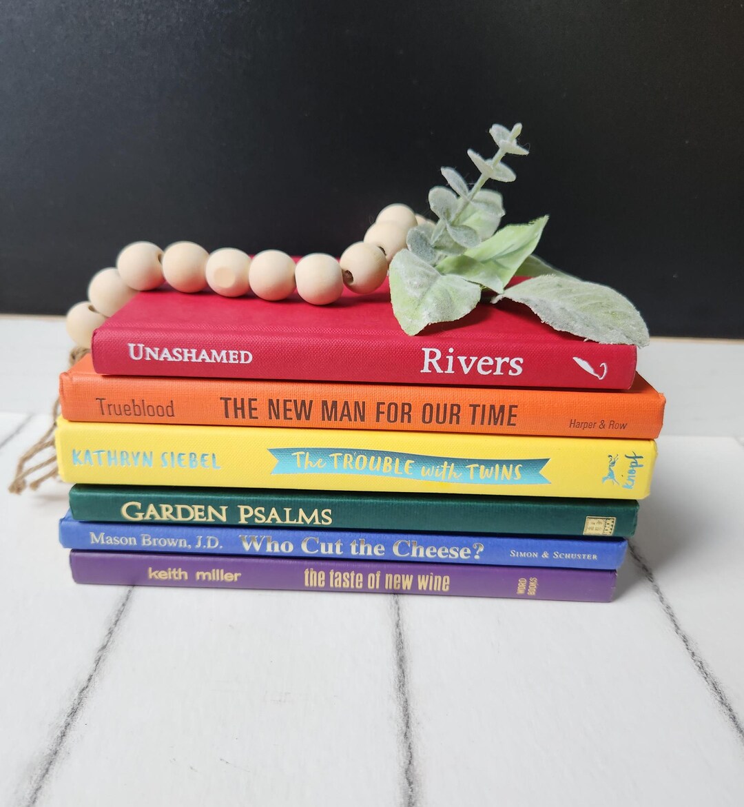 6 Small Books Rainbow Stack | Colorful Hardback Decor | Variety Colors ...