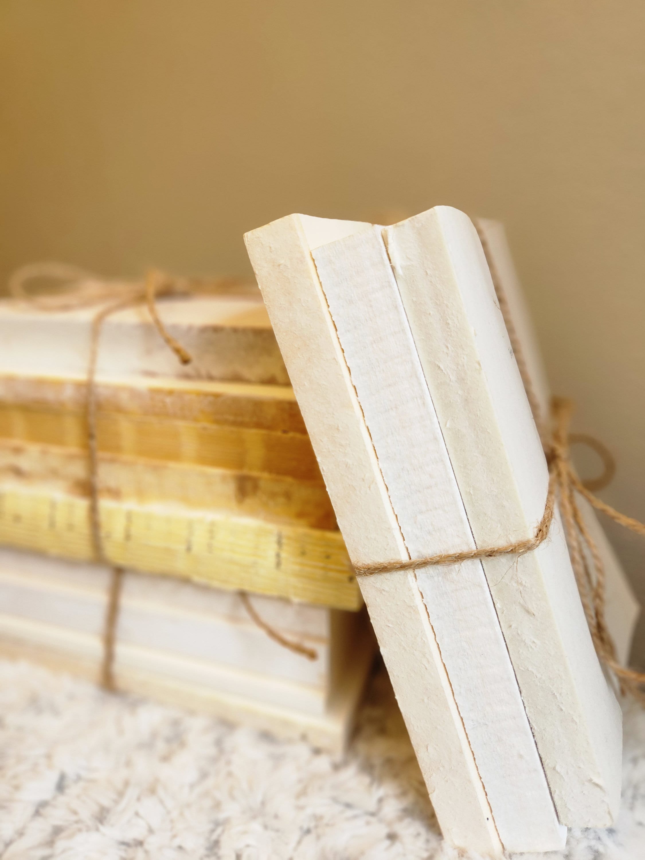 Neutral Tied Unbound Book Bundle Reclaimed Farmhouse Style Stack Shabby ...