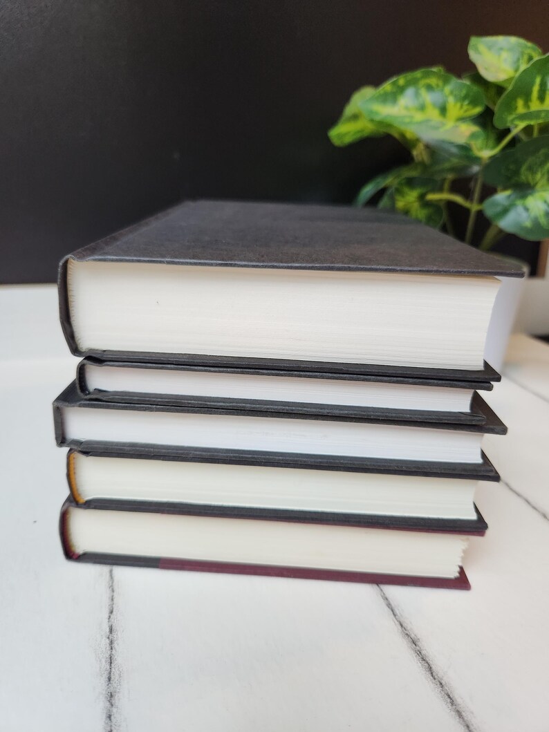 5 Black Books Gold Lettering Bookshelf Bundle Instant Library House ...