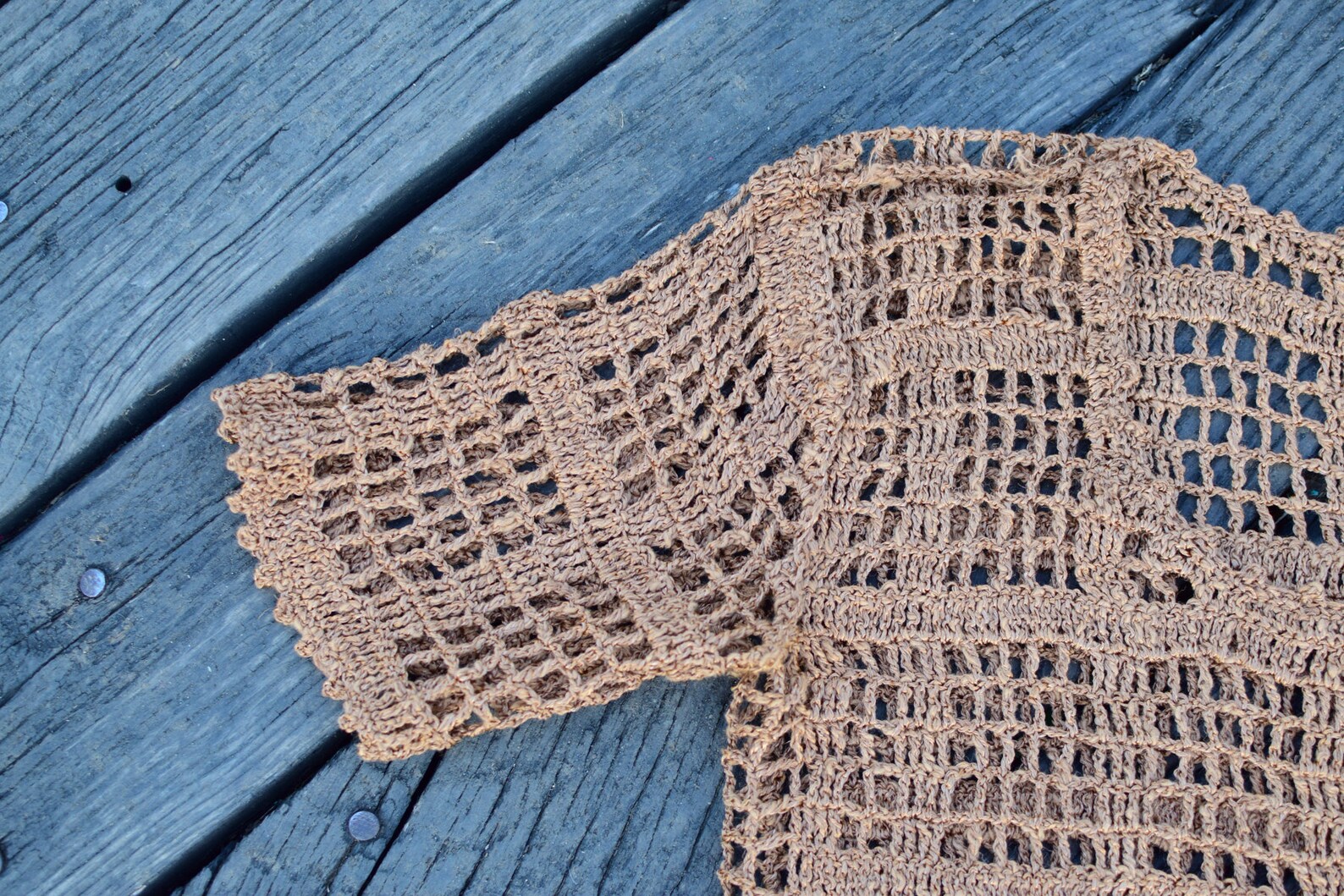 Bronze Crochet Blouse/crochet Blouse/brown Blouse/summer Crochet Top ...