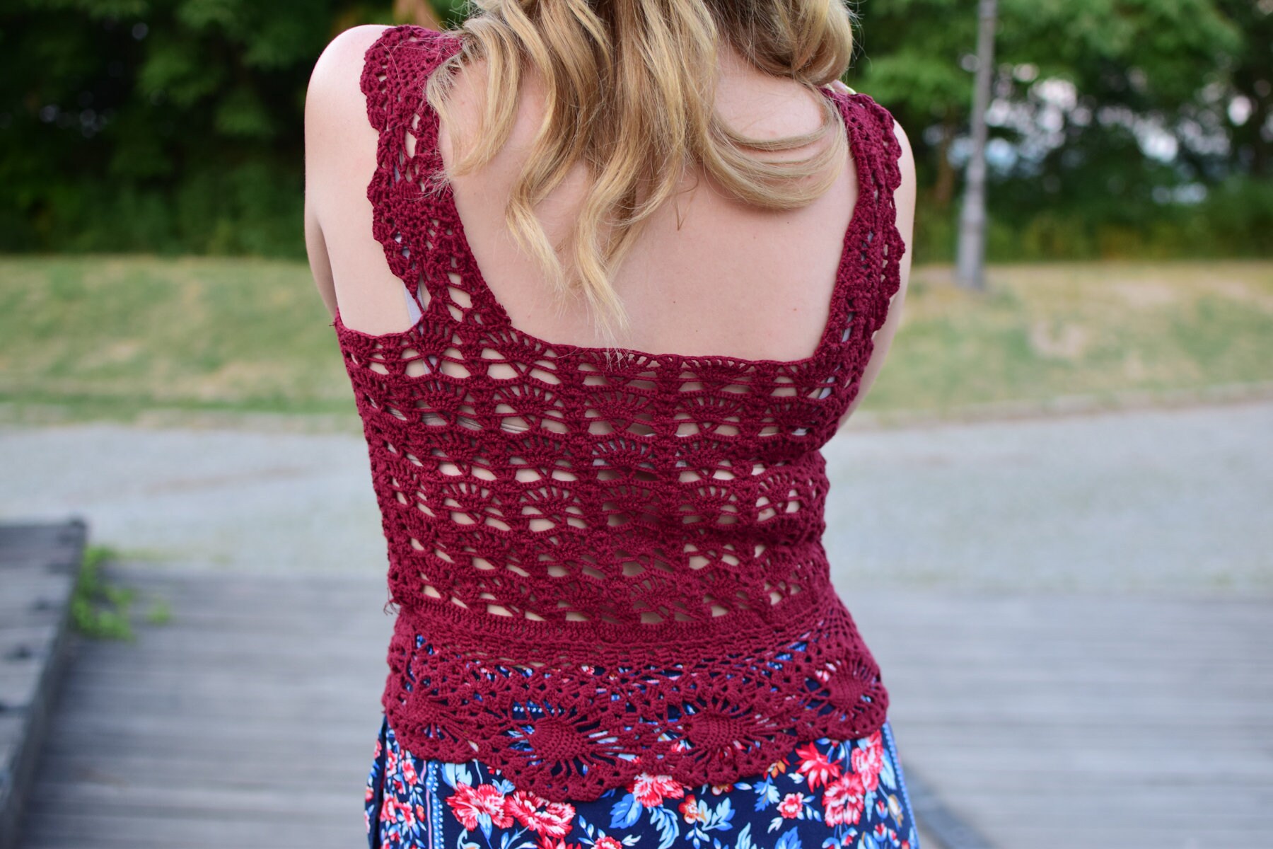 Summer Crochet Blouse/tank Top/crochet Top/red Wine Color - Etsy