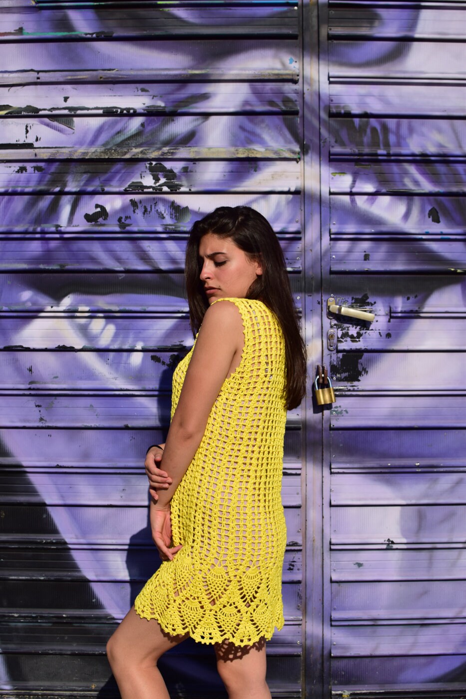 Crochet Tunic/ Yellow Tunic/summer Dress/cotton Dress/women Dress/beach ...