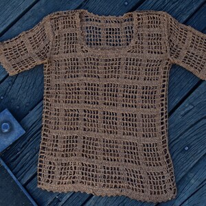 Bronze Crochet Blouse/crochet Blouse/brown Blouse/summer Crochet Top ...