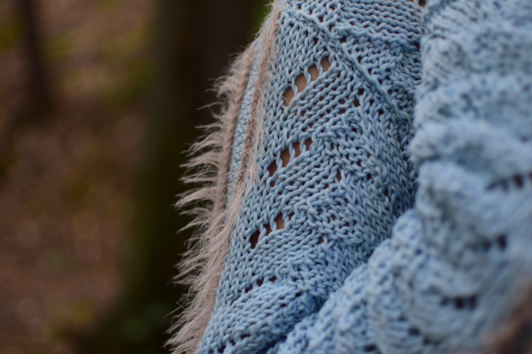 Blue Blouse/knitted Sweater/lace Hand Knitt Blue - Etsy