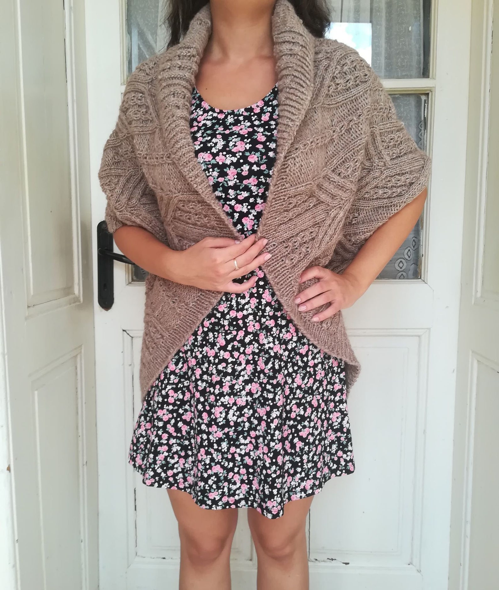 Beige Knitted Women Coat/knitted Sweater/handmade Cardigan/hand Knitted ...