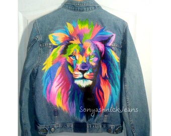 Pop art denim jacket | Etsy