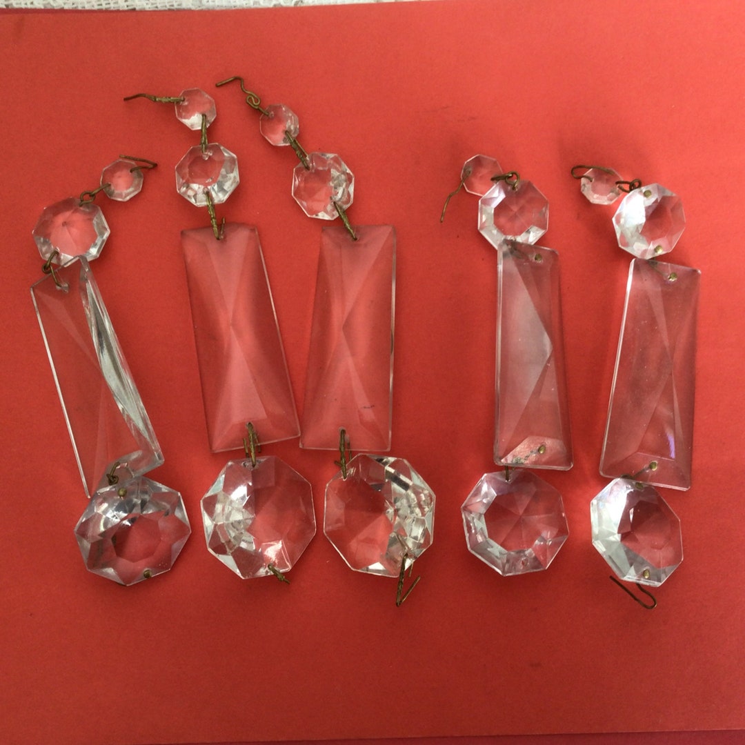 Vintage Crystal Chandelier Crystals, Lot of Five Strings of Crystal ...
