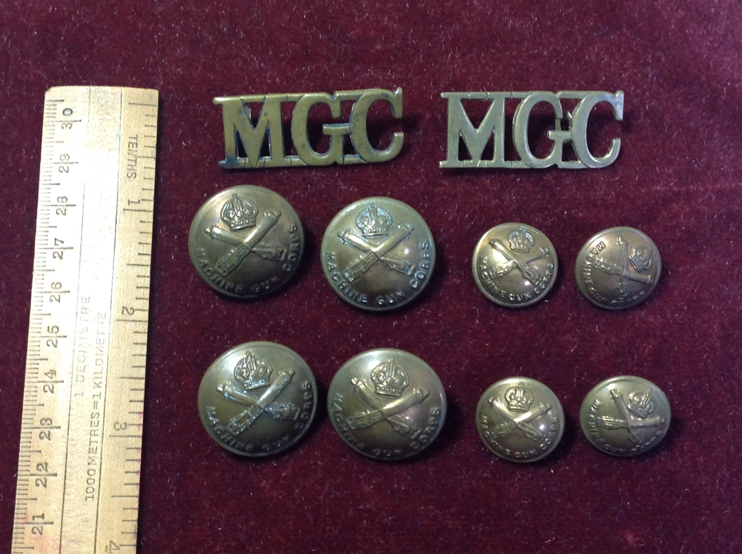 WW1 Machine Gun Corps Rare Original Set of 8 Brass Tunic - Etsy