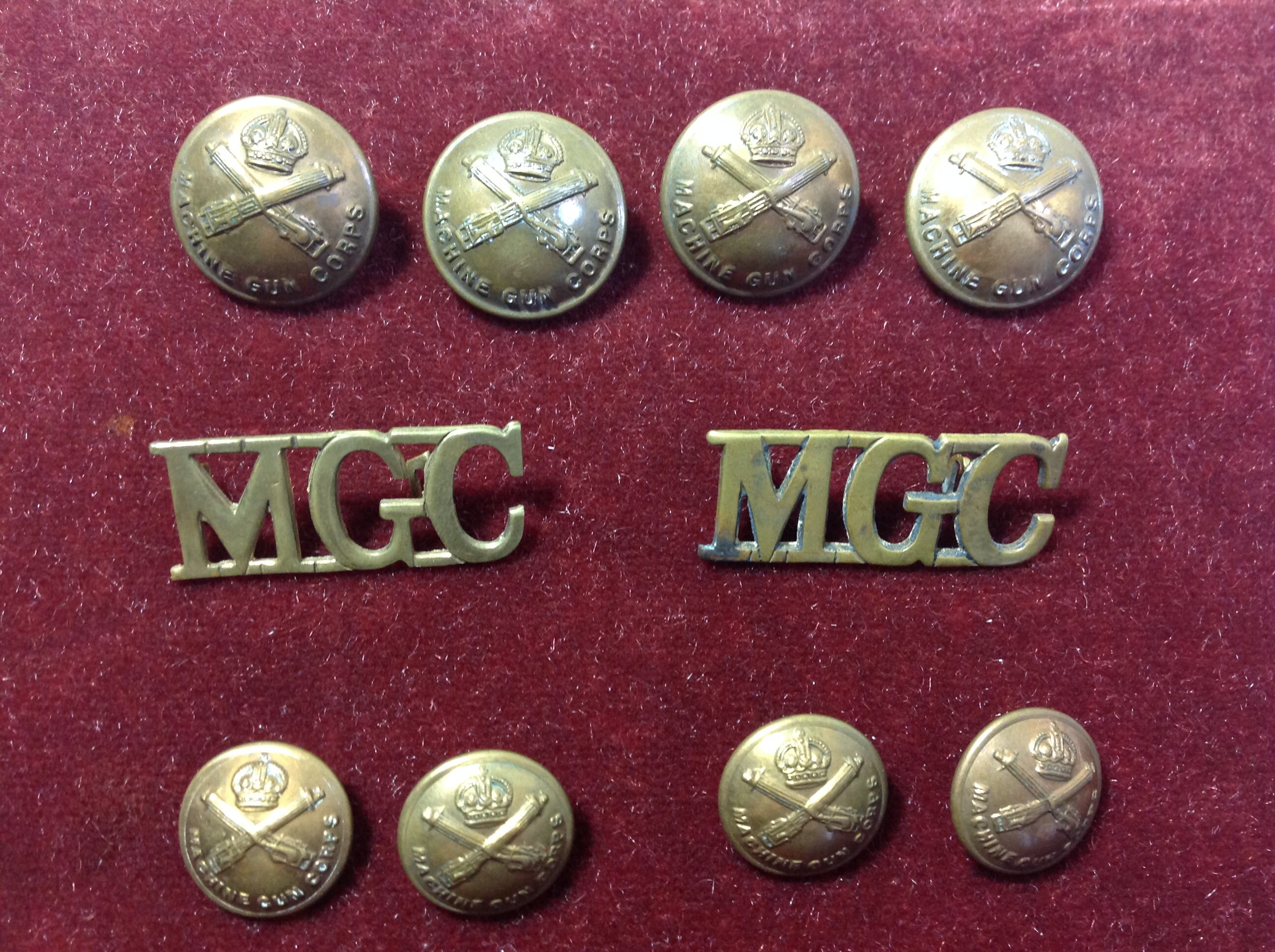 WW1 Machine Gun Corps Rare Original Set of 8 Brass Tunic - Etsy 日本