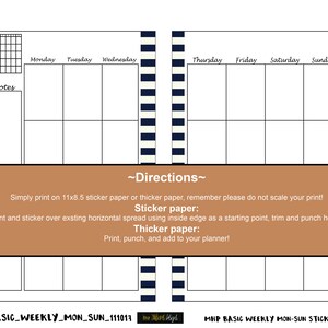Mini Happy Planner Vertical Spread and PNG Planner Sticker Template for ...