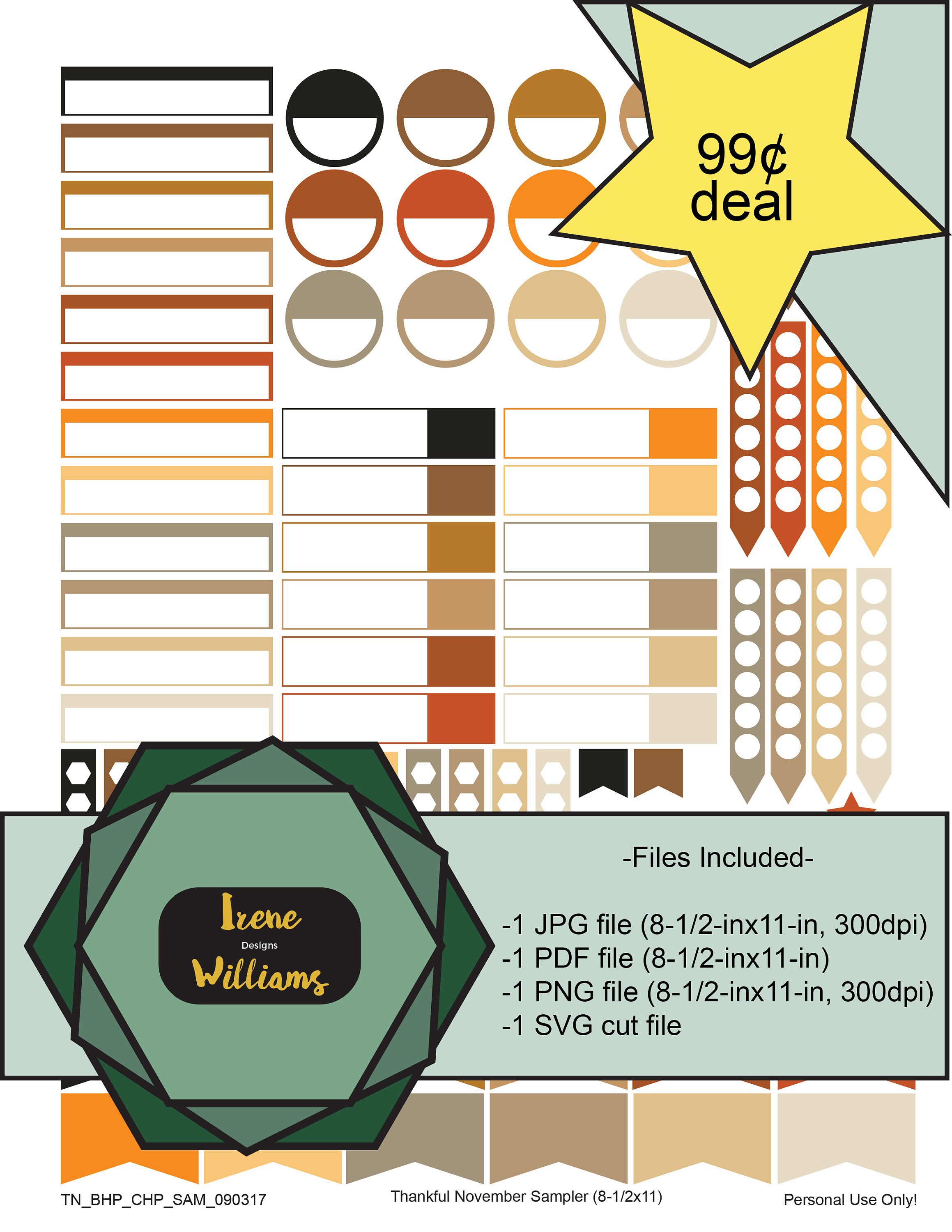 Thankful November Orange and Browns Big & Classic Happy - Etsy