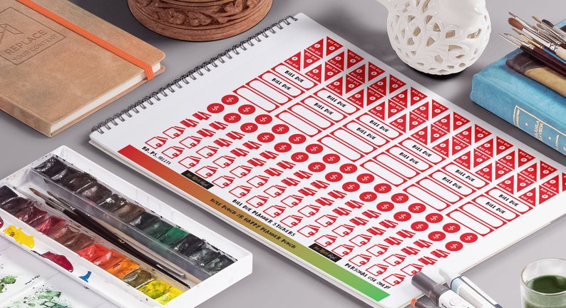 Happy Planner Red Bill Due Stickers for Personal Use Only - Etsy