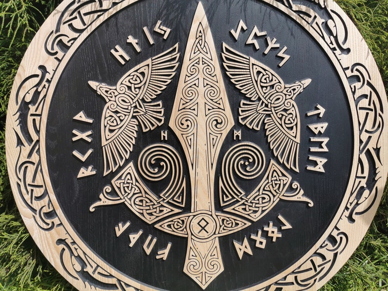 Gungnir the Odin spear carved wooden art Norse Mythology | Etsy