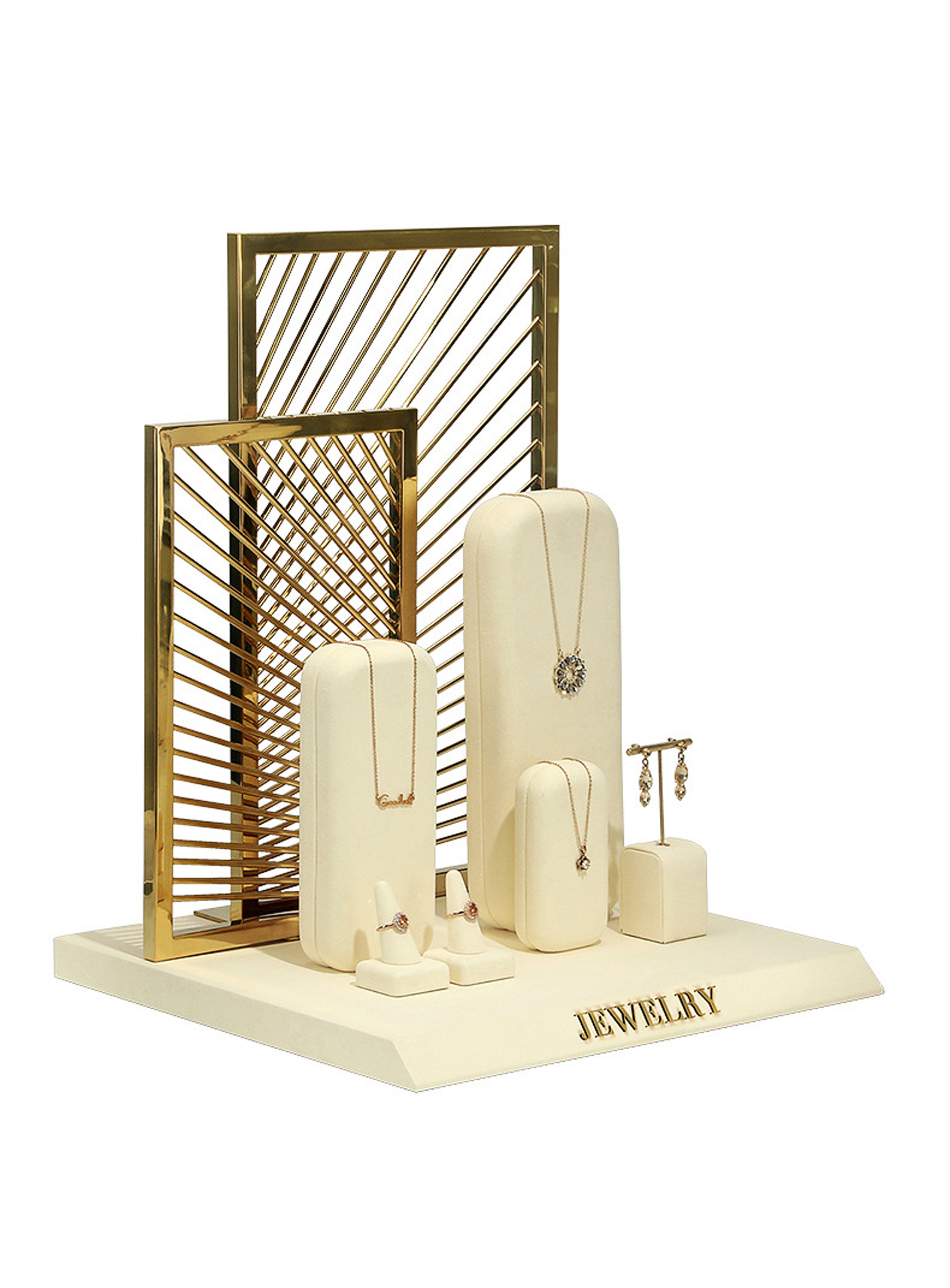 Champagne Jewelry Display Set Metal Jewelry Display Jewelry - Etsy