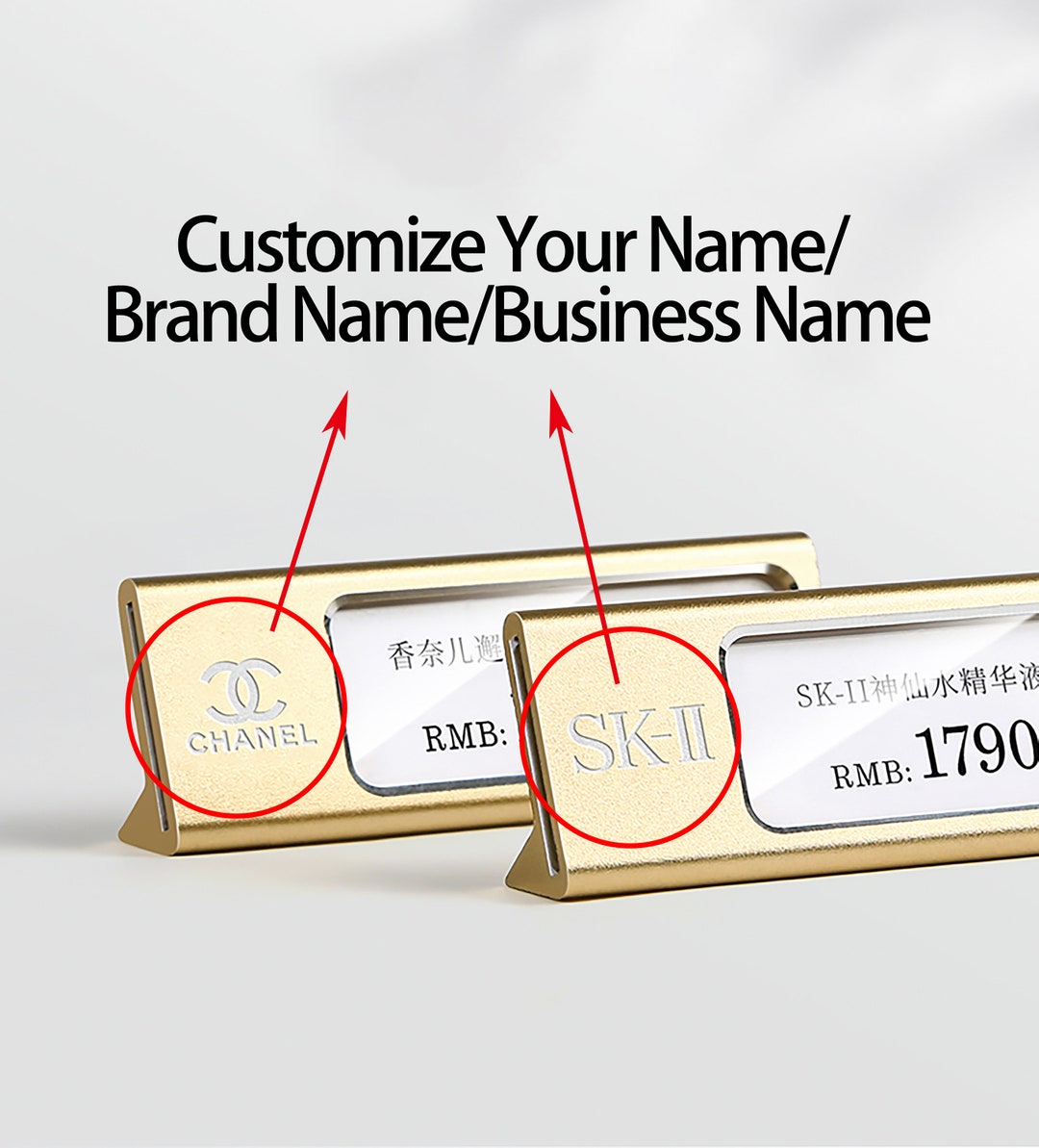 Brand Tag, Business Name Stand, Name Tag, Price Tag, Price Sign, Metal ...