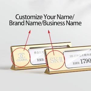 Brand Tag, Business Name Stand, Name Tag, Price Tag, Price Sign, Metal ...