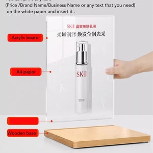 Branding Stand, Price Tag, Brand Sign, Clear Acrylic Brand Sign ...