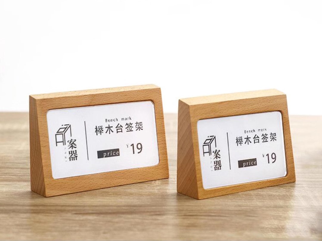 Business Name Sign, Price Tag, Brand Sign, Clear Acrylic Wooden Price ...