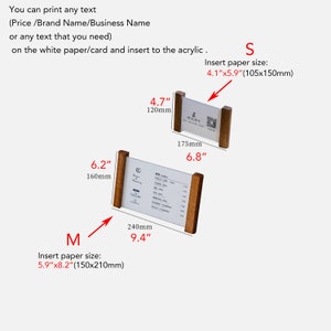 Business Name Sign, Price Tag, Brand Sign, Clear Acrylic Wooden Price ...