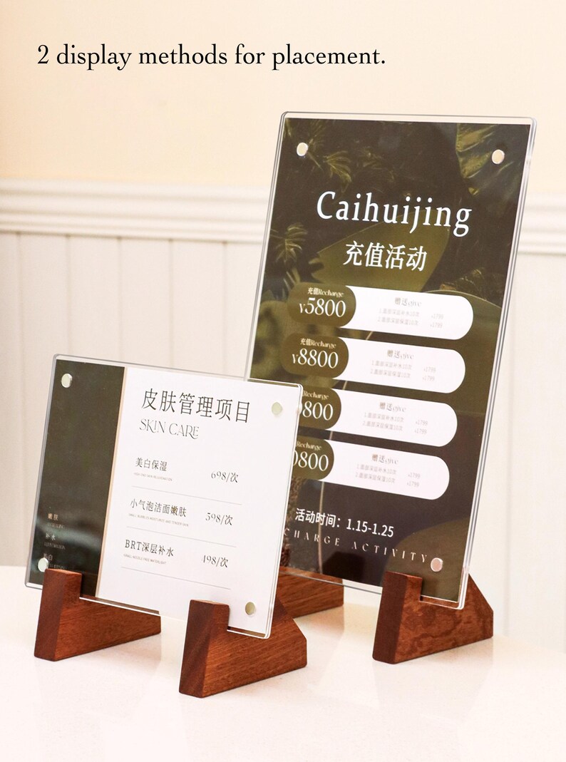 Acrylic Wooden Price Tag: Retail Shop Counter Display - Etsy