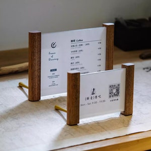 Business Name Sign, Price Tag, Brand Sign, Clear Acrylic Wooden Price ...