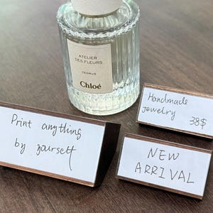 Price Tag, Brand Sign, Clear Acrylic Price Tag, Price Tag for Jewelry ...