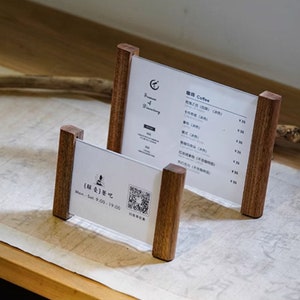 Business Name Sign, Price Tag, Brand Sign, Clear Acrylic Wooden Price ...