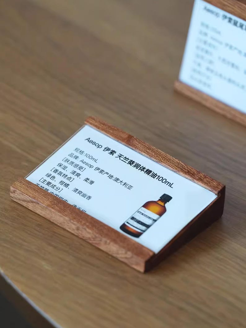 Acrylic Wooden Price Tag: Retail Shop Counter Display - Etsy