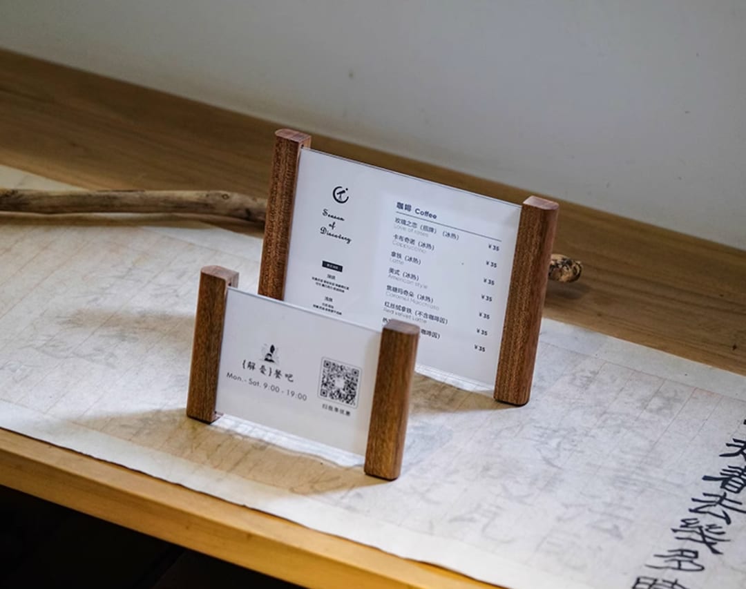 Business Name Sign, Price Tag, Brand Sign, Clear Acrylic Wooden Price ...