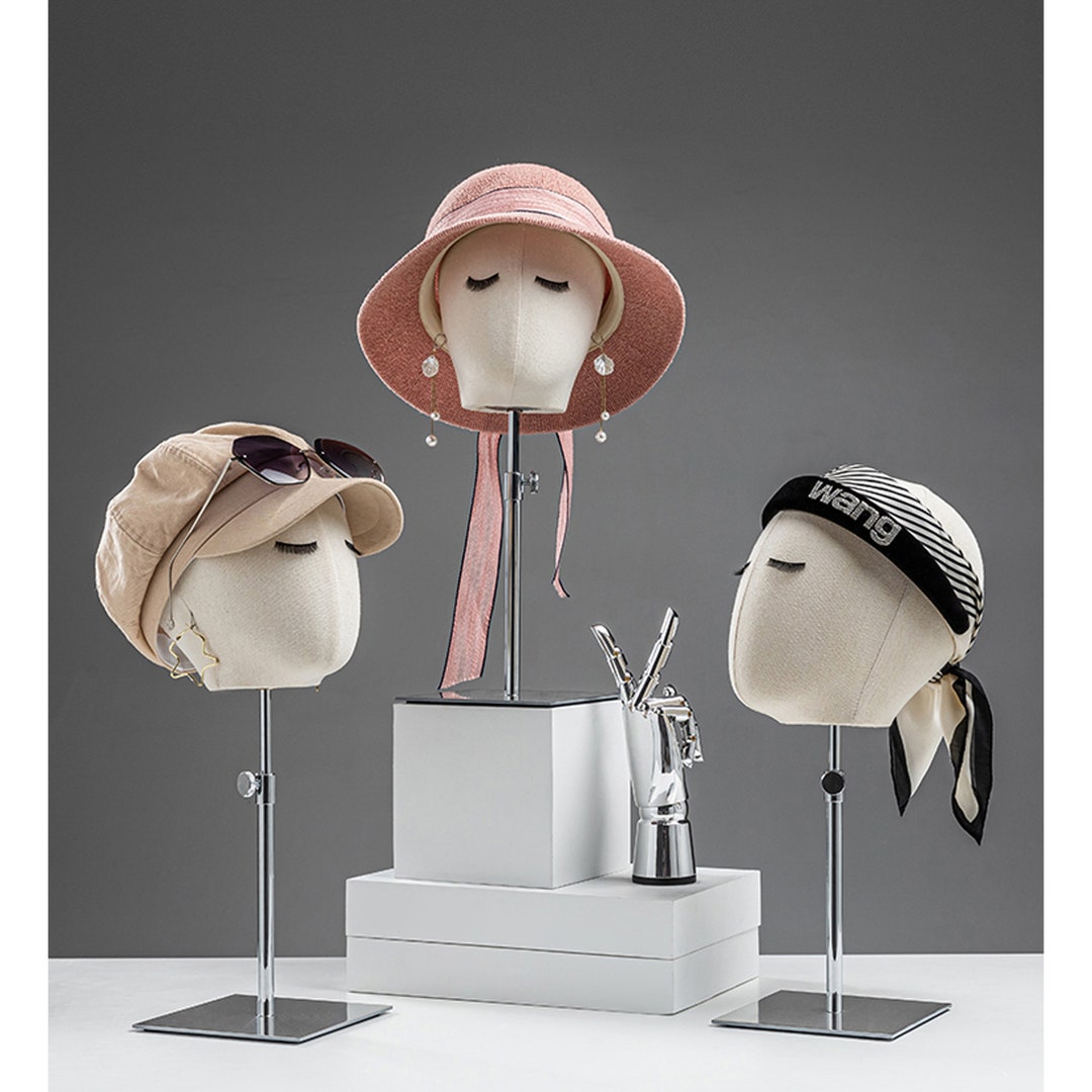 Adjustable Mannequin Head Stand: Metal Base, Jewelry/hat Display - Etsy