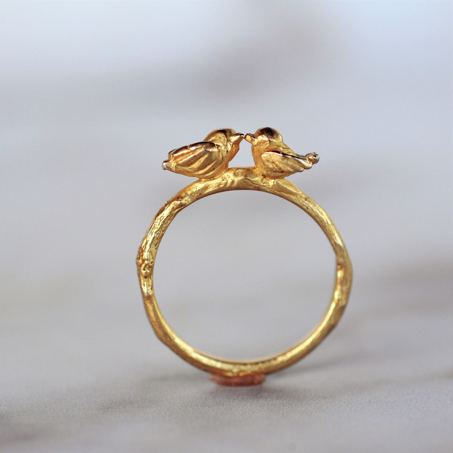 Kissing Birds Ring Love Ring Nature Ring Romantic Ring | Etsy