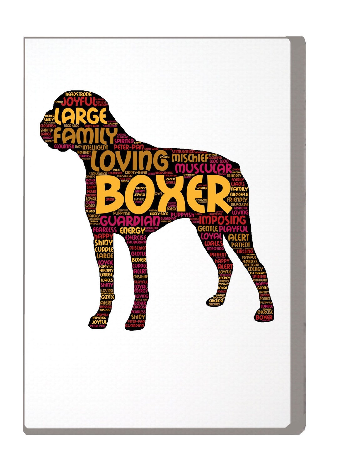 Boxer Word Art Custom Print Personalized Option With Your - Etsy