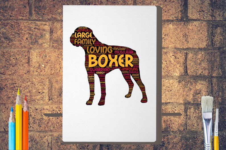 Boxer Word Art Custom Print Personalized Option With Your - Etsy